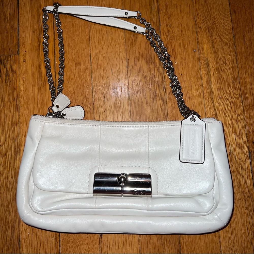 Coach Kristin White Leather Bag W Silver Hardware. Ve… - Gem
